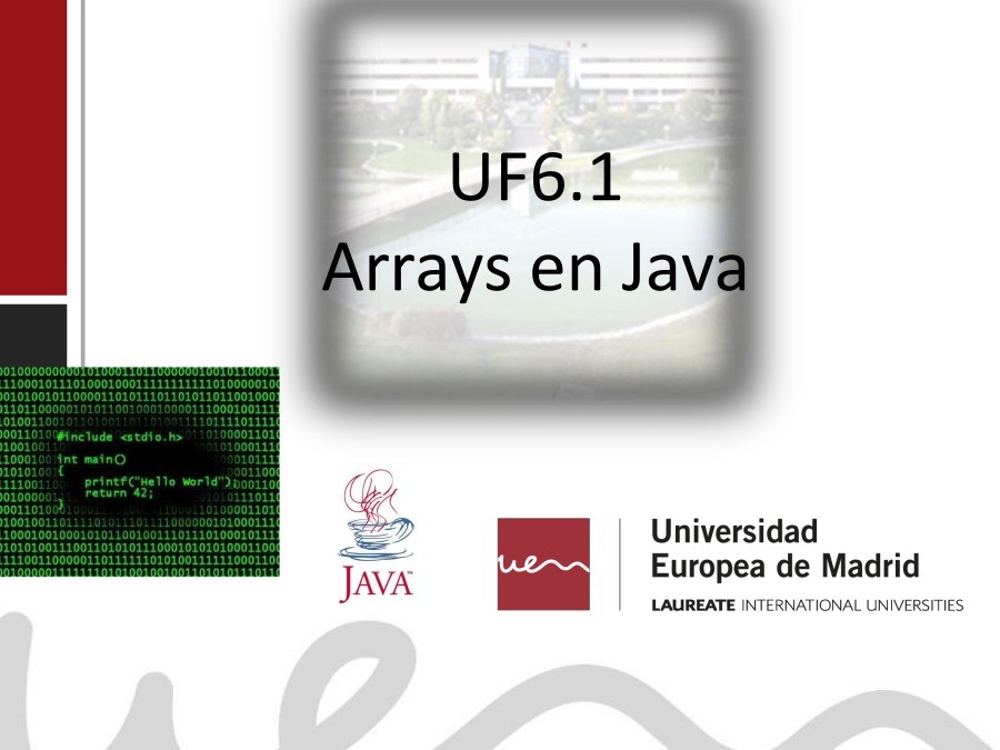 PDF de programación - UF6.1 Arrays en Java